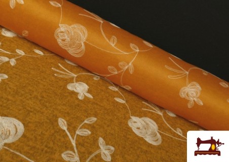 Punto Angora Bordado Trenzilla Colores Naranja