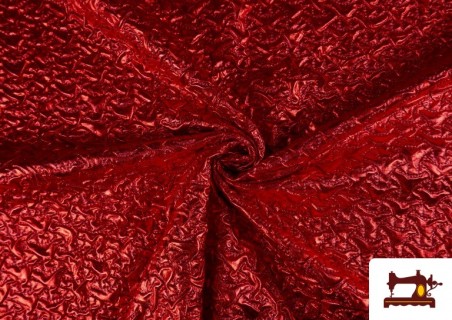 Tela con Relieve Metalizada de Colores Colores Rojo