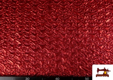 Tela con Relieve Metalizada de Colores Colores Rojo