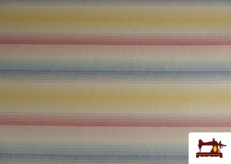 Telas de Rayas para Decoración Multicolor Colores Rojo