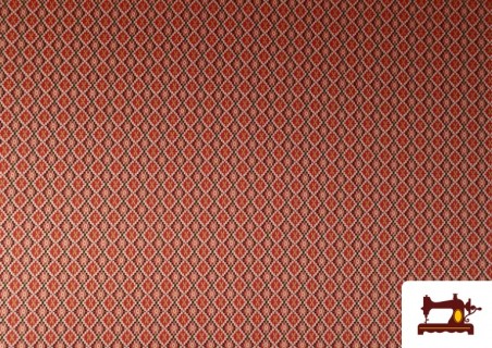 Tela de Punto Tejido Geométrico Rombos Colores Rojo