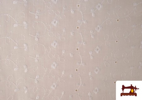 Comprar Tela de Batista Bordada Calada Blanca