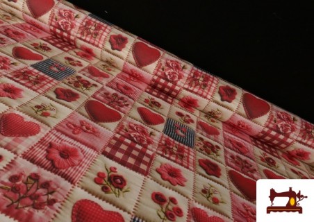 Tela de Algodón Estampado 3D Patchwork Rosa